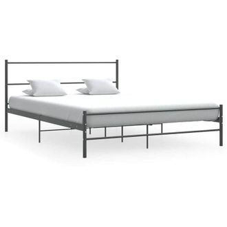 vidaXL Cadre de lit Gris Métal 140 x 200 cm