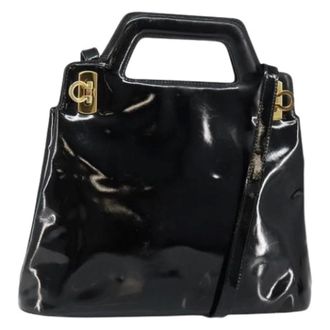 Ferragamo Sac &agrave; main en toile enduite Pre-owned - Femme - Pre-owned - Noir - Taille: ONE Size
