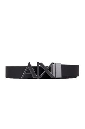 A|X Armani Exchange Homme Everyday Logo Belt Ceinture Not Applicable, Noir (Black/Phantom - Black/Phantom 43120), 105 (Taille fabricant: 34)
