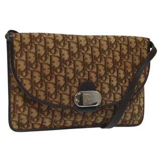 Dior Sac bandouli&egrave;re en toile Trotter Pre-owned - Femme - Pre-owned - Brun - Taille: ONE Size