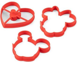 Prestige Disney Lot de 3 moules &agrave; cr&ecirc;pes en silicone Rouge