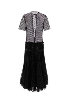 J.W.Anderson Womens Mixed Lace Dress Black Polyester