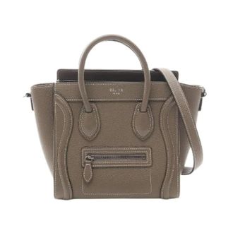 Celine Pre-owned Luggage Nano Shopper Leather 2way Bag - Femme - Pre-owned - Brun - Taille: ONE Size