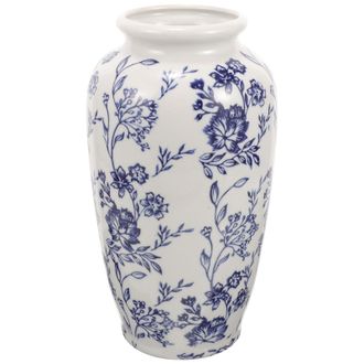 BESPORTBLE Chinesische Keramikvase Blau Weiß Porzellan Mittlere Tischvase für Frische Blumenarrangements Wassergefülltes Gefäß Dekorative Wohnraumvase
