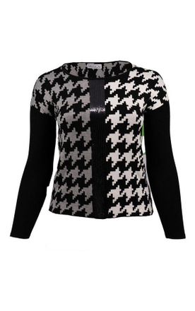 Passioni Strickpullover mit Hundertstich-Farbblockmuster