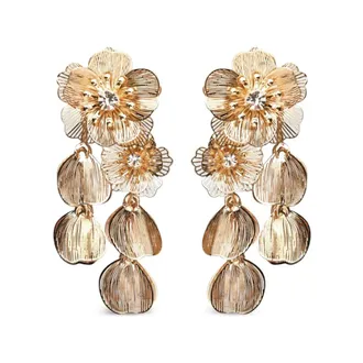 Carolina Herrera Femme, Accessoires, Jaune, Taille: ONE Size Boucles doreilles clip florales pendantes