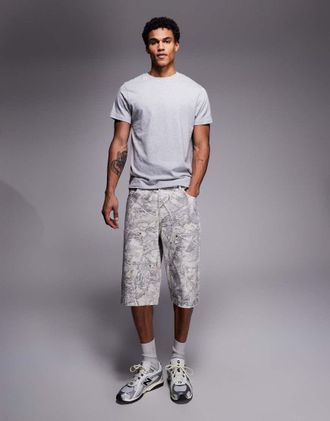 Good For Nothing Bermuda baggy en jean - Noir camouflage-Multicolore