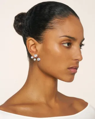Panconesi Womens Boucles Doreilles Constellation Cluster En Laiton Argent&eacute; Silver Jewelry Bijoux