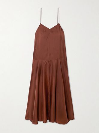 St.Agni Maxikleid Aus Seiden-twill - Rot