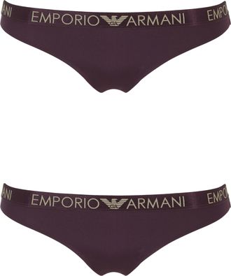 Emporio Armani Damen Iconic Microfiber 2-Pack Brasilian Unterwäsche, MORA, M