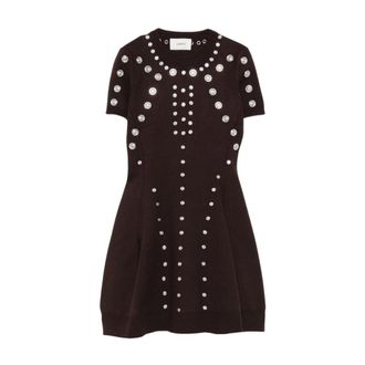 Coperni Kurzes Kleid mit metallischen Verzierungen - - Dresses - Damen - Braun - S