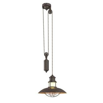 Lindby Suspension Louisanne à intensité variable (Bord de mer) en Marron Métal e. a. pour Couloir (1 lampe,à E27), Luminaire Lampe Plafond Plafonnier Suspend