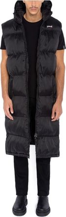 Schott NYC Unisex 2190 maxV Daunenjacke mit Kapuze, extralang, ohne Schaft, Schwarz, Large