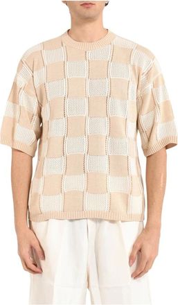 Laneus Homme, Pulls, Beige, Taille: S Tricot &agrave; col rond