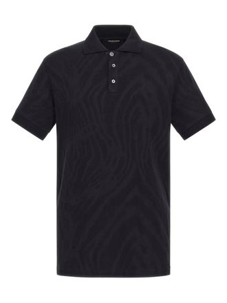 Roberto Cavalli polo à motif zébré en jacquard - Noir