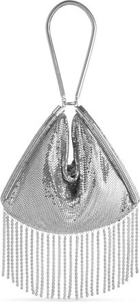 Paco Rabanne Femme, Sacs, Gris, Taille: ONE Size Sac Pixel Chainmail Argent avec Franges en Strass