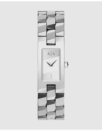 A|X Armani Exchange Uhr mit zwei Zeigern aus Edelstahl in Silber