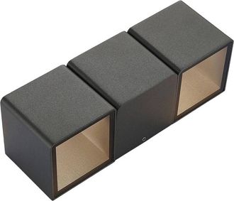 Lindby LED-Außenwandleuchte Niclas, eckig - dunkelgrau