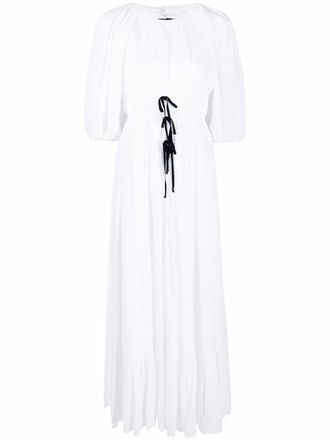 Erdem robe longue Marlyn plissée - Blanc