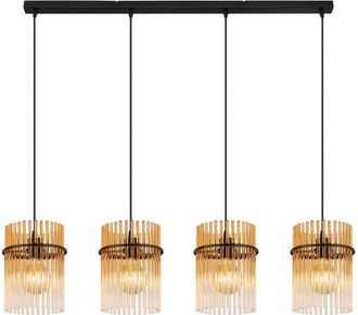 Globo Lighting Pendelleuchte H&auml;ngelampe Deckenleuchte Esszimmerleuchte Gas 4-Flammig Amber