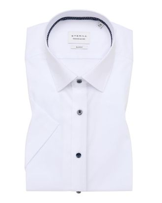 Eterna Unifarbenes Dynamic Cotton-Kurzarmhemd, Slim Fit in