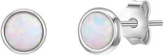 Glanzst&uuml;cke M&uuml;nchen Ohrringe - Sterling Silber Ohrstecker Opal (synth.) - Gr. unisize - in Silber - f&uuml;r Damen