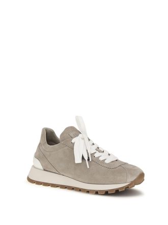 Brunello Cucinelli Womens Sneakers With Iconic Embellishments Ice