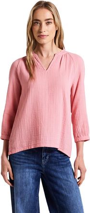 Street One Muslin Tunic Blouse w Frill Blush Peach 38