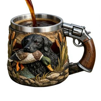 Generico Kaffeetasse | Beh&auml;lter f&uuml;r hei&szlig;e und kalte Getr&auml;nke - isolierte Tasse mit Hundemotiv, f&uuml;r Zuhause, Camping, Residenz, Hotel, Apartment, Party, Milchte