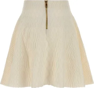 Balmain Naturel Exterior: Viscose Polyester Gonne Skirt
