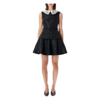 Self Portrait Pailletten-Boucl&eacute;-Minikleid - - Dresses - Damen - Schwarzk - 2XS