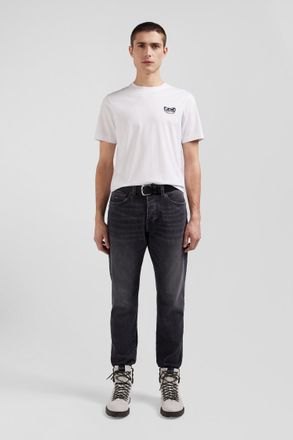 Eden Park T-shirt Manches Courtes Blanc Embl&egrave;me Tissu Cravate Coupe Regular