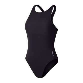 Speedo Damen Solid Highneck 1 St&uuml;ck Badeanzug | Fitness | Weiches Tragegef&uuml;hl | Premium Bademode, Anthrazit, XL