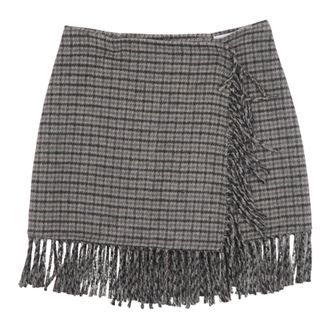 P.A.R.O.S.H. P.a.r.o.s.h., Femme, Jupes, Gris, Taille: 38 FR Mini-jupe &agrave; franges