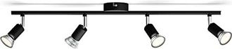 Philips Limbali 4-er Deckenspots (50 W), praktische Deckenleuchte mit vier flexiblen Spots, GU10 Leuchte ohne Leuchtmittel, schwarz