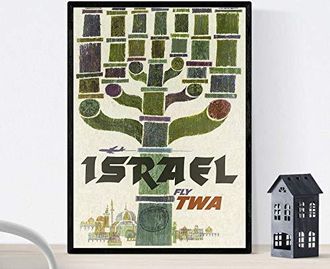 Nacnic Poster vintage. Affiche publicitaire ancienne. Isra&euml;l sait. Format A3 sans cadre