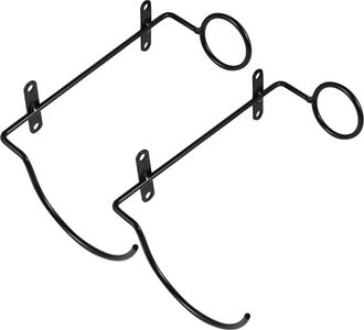 NUOBESTY 2 Stück Wrought Iron Weinregal Stabiles Flaschen Display Rack aus Hochwertigem Eisen Modernes Design Einfache Montage Schwarzes Weinflaschen Halter Re