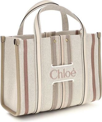 Chlo&eacute; Womens Beige Cotton Shoulder Bag