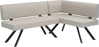 Byliving Eckbank Toronto, Bezug in Taupe, Gestell in schwarz, L-Form Langer Schenkel Links, Taschenfederkern, K&uuml;chenbank, Speisezimmerbank, Ma&szlig;e: B 182, H 85, 