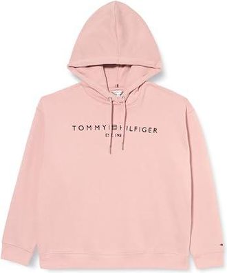 Tommy Hilfiger Sweat &agrave; Capuche Femme Corp Logo avec Capuche, Rose (Foggy Pink), 50