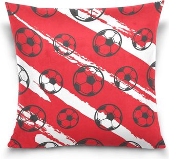 PUXUQU Kissenbezug 40x40 cm Fu&szlig;ball Ball Sport Dekorative quadratische Kissenbez&uuml;ge Kissenh&uuml;lle f&uuml;r Couch Sofa Schlafzimmer Auto