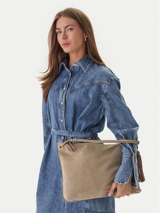 Tommy Hilfiger Handtasche Th Statement Leather Bag Suede AW0AW18402 Beige
