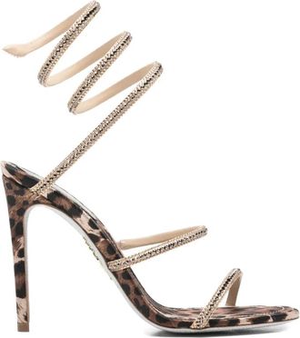 Rene Caovilla Femme, Chaussures, Beige, Taille: 38 1/2 EU Sandale &agrave; bride cheville orn&eacute;e de cristaux