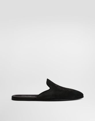 Dolce & Gabbana Slipper Aus Kalbsleder - Mann Sandalen Und Slides Schwarz 42.5
