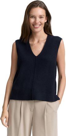 Tom Tailor Damen 1047693 RIPP Pullunder mit V-Ausschnitt, 11019-Lunar Eclipse, XXS