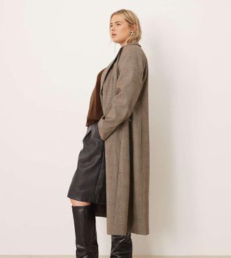 Asos Curve - Eleganter Longline-Blazer mit Karomuster, Kombiteil-Bunt