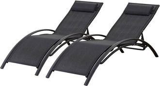Habitat et Jardin Habitat Et Jardin - Lot de 2 bains de soleil en aluminium Beauty Phoenix Noir