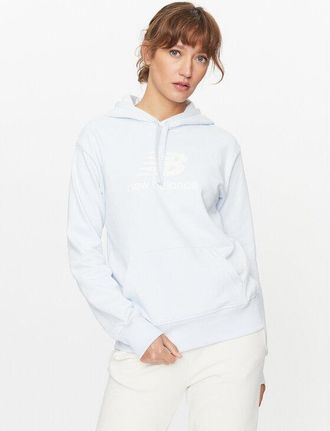 New Balance Sweatshirt Essentials Stacked Logo Hoodie WT31533 Himmelblau Regular Fit