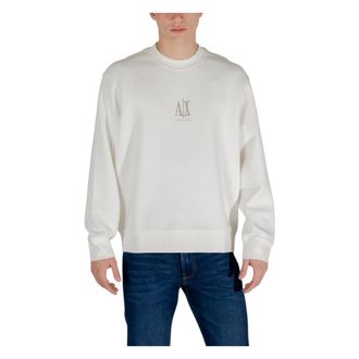 A|X Armani Exchange Wei&szlig;e Langarm Sweatshirt Fr&uuml;hling/Sommer - - Sweatshirts & Hoodies - Herren - Wei&szlig; - L