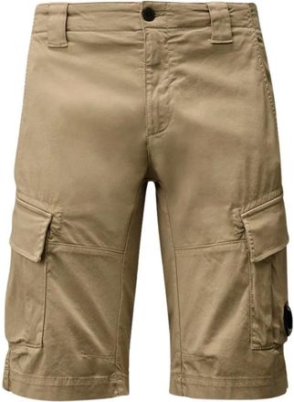 C.P. Company C.p. Company, Homme, Shorts, Vert, Taille: 2XL Short Cargo Satin Beige avec Poches